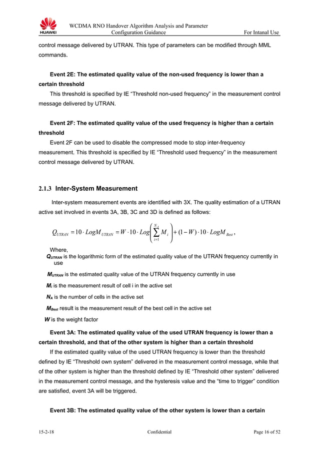 Wcdmarnohandoveralgorithmanalysisandparameterconfigurtaionguidance 20050316-a-1-0-100126082353 ...