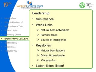 Responsible Humans: Identifying Community Leadership | PPT