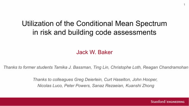 Utilization of the Conditional Mean Spectrum in risk and building code assessments | PDF ...