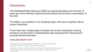 Utilization of the Conditional Mean Spectrum in risk and building code assessments | PDF ...