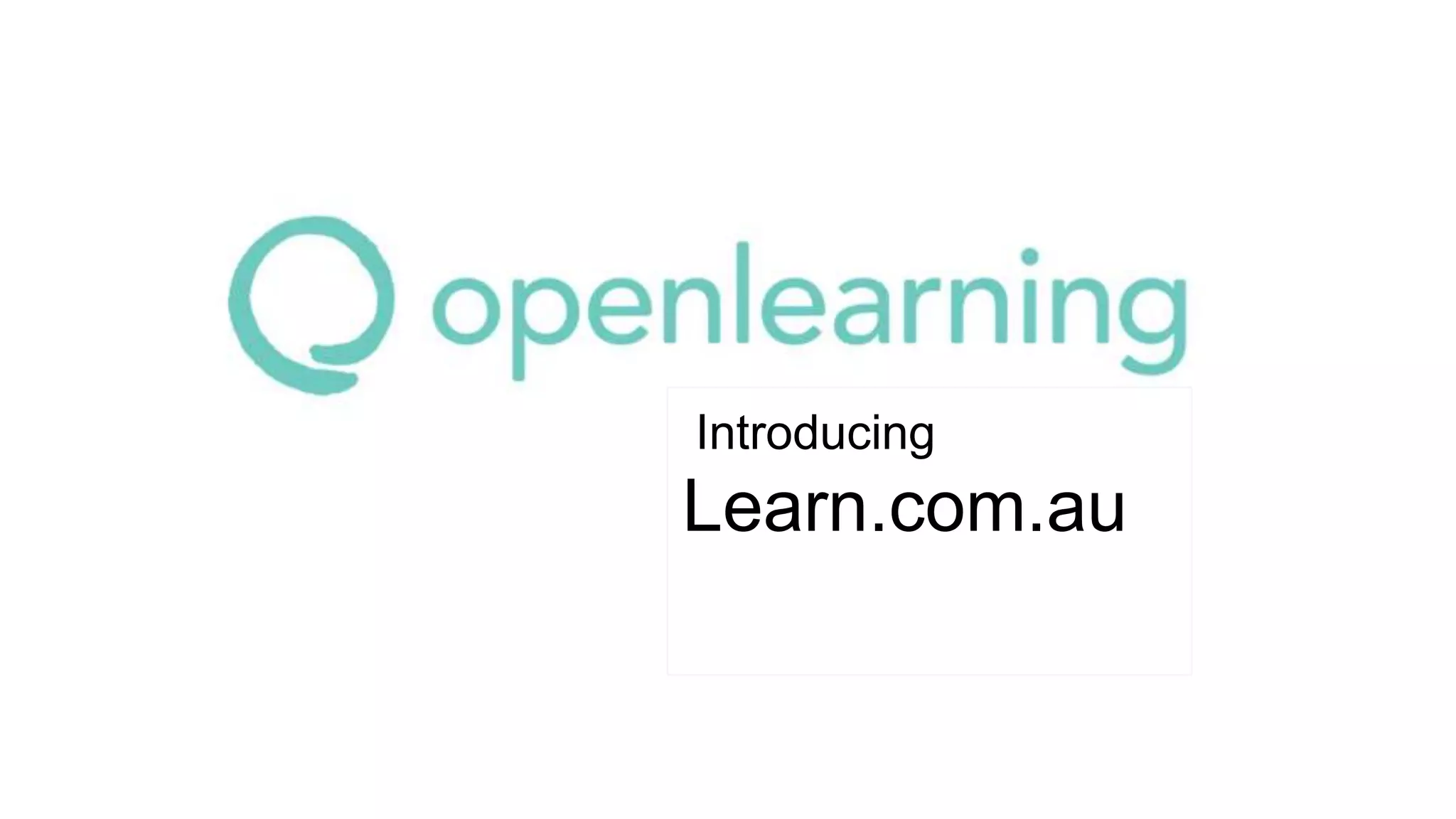 Open Learning Pitch | PPT