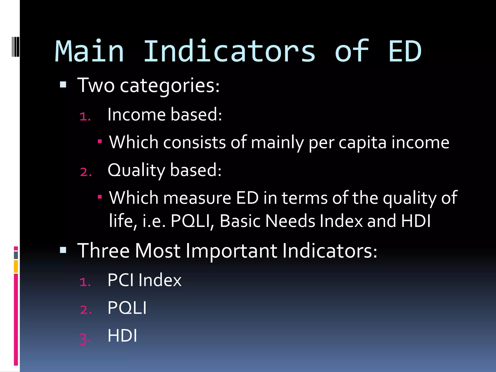 Indicators of Development | PPTX