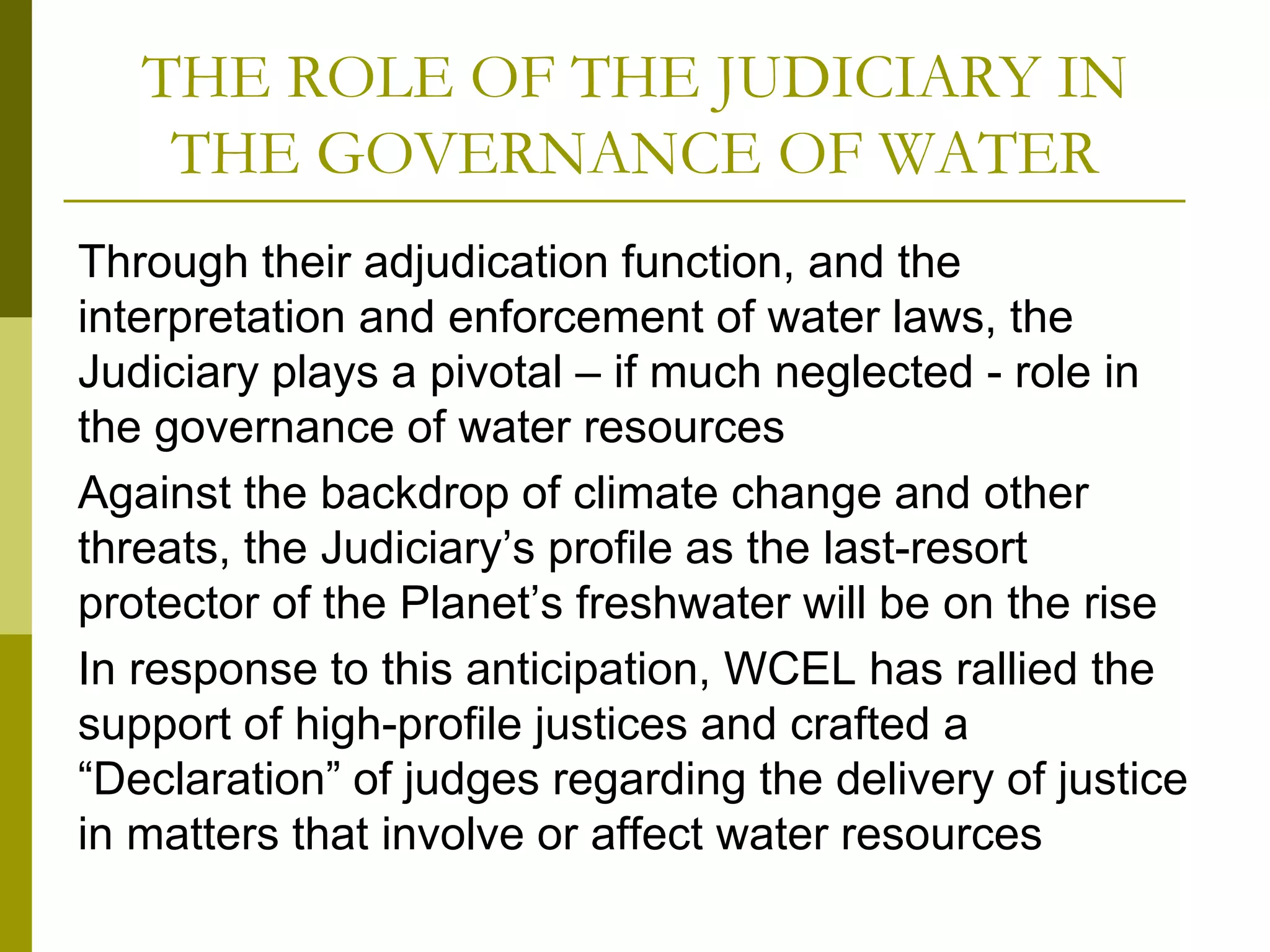 The Brasilia Declaration of Judges on Water Justice | PPT