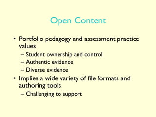 Openess and Portfolio Technology | PPT