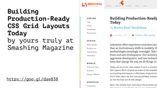 CSS Grid Changes Everything About Web Layouts: WordCamp Europe 2017 | PPT