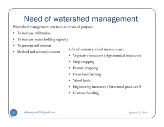 WCE -- watershed management | PDF | Agriculture | Industries