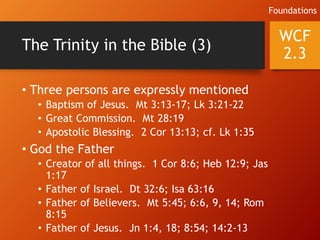 WCF Chapter 2: God and the Holy Trinity | PPT