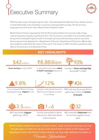 World Culture Festival Report | PDF | Business | Business and Finance