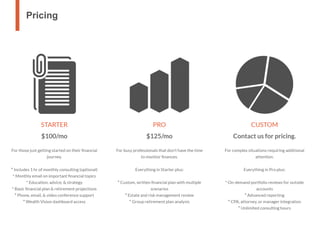 Wendell Charles Financial Planning Overview | PDF