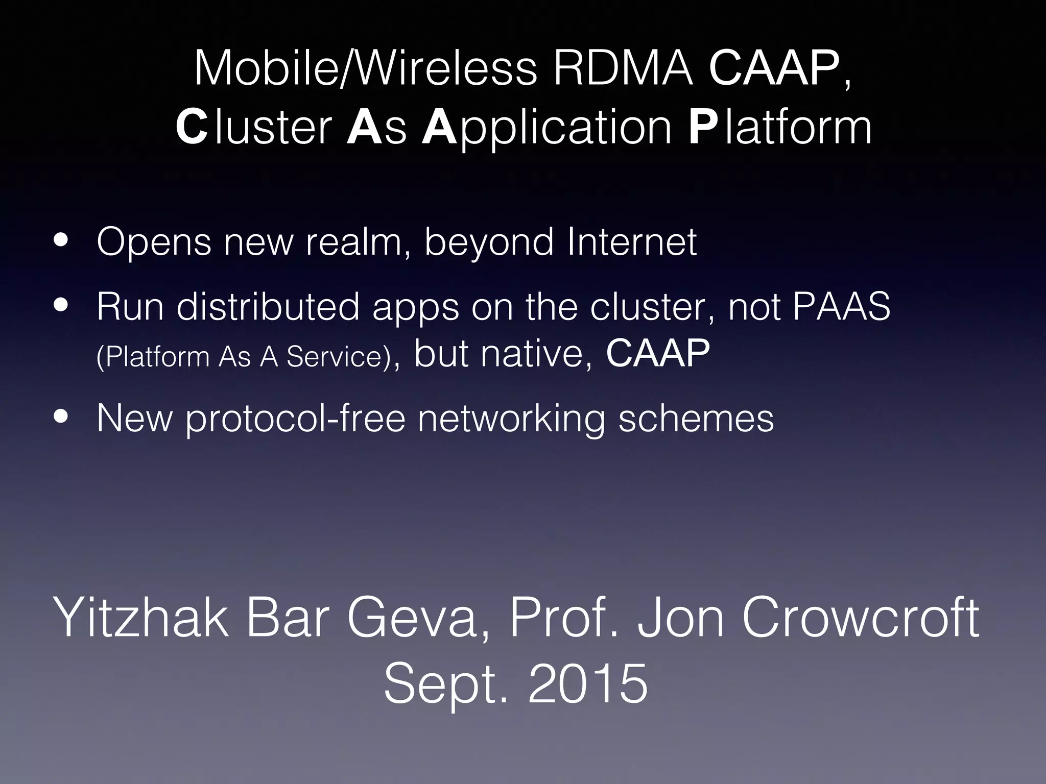 5G Cellular D2D RDMA Clusters | PPTX