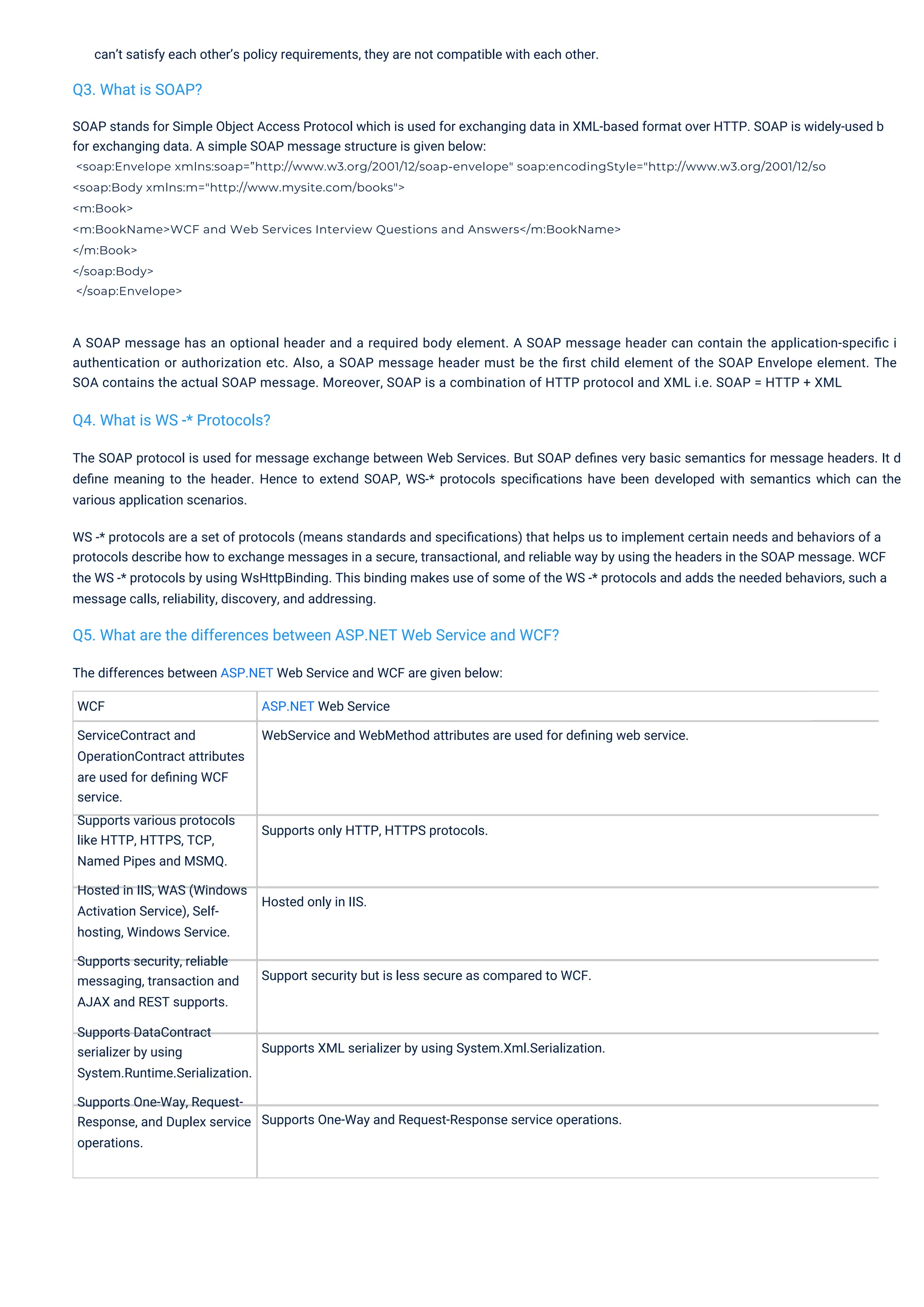 WCF Interview Questions By Scholarhat PDF | PDF