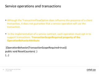 WCF Transactions | PPTX