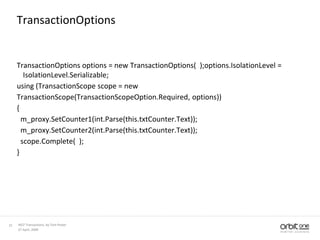 WCF Transactions | PPTX