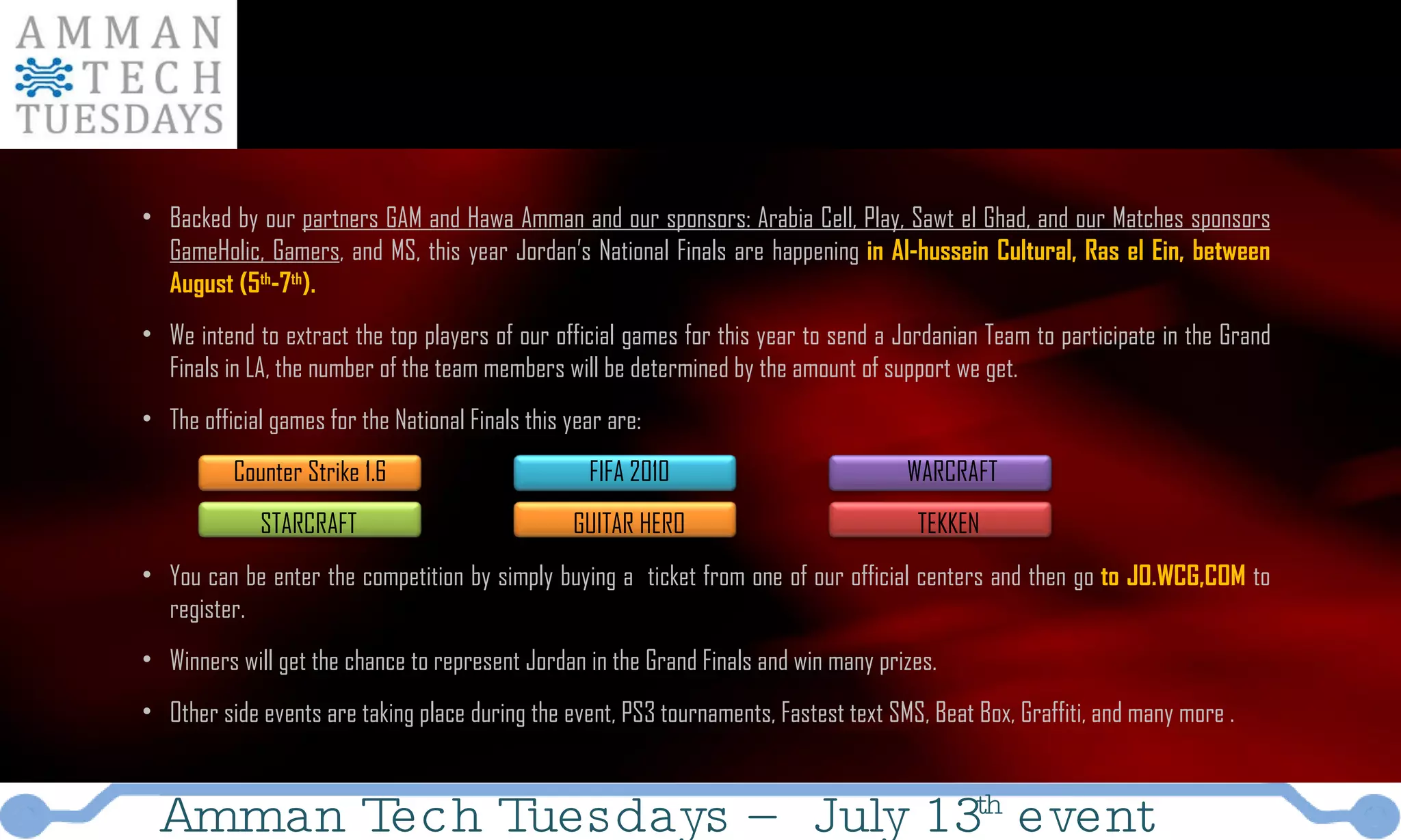 AmmanTT - WCG - World CyberGames | PPT