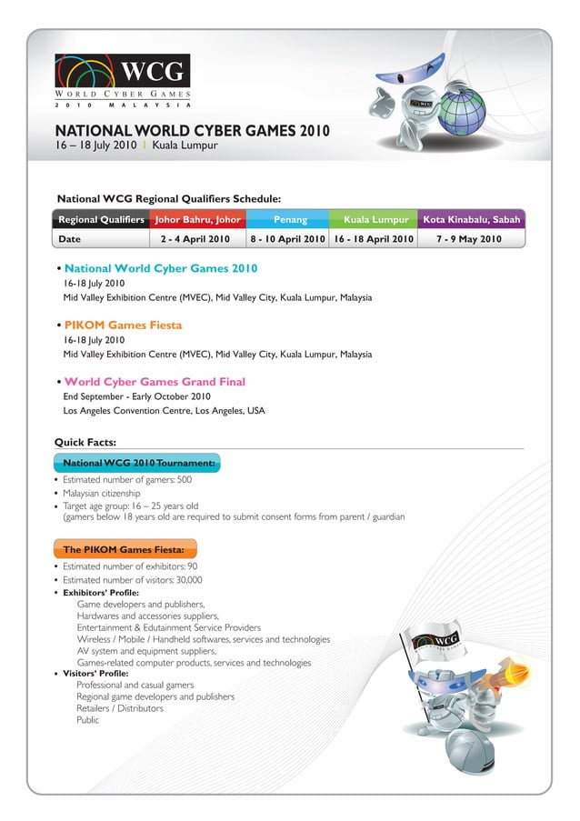 WCG 2010 Malaysia Sponsor Brochure | PDF