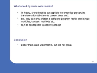 Static Software Watermarking | PDF