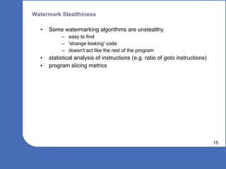 Static Software Watermarking | PDF