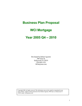 Robert Agostini Wci SE FLBusiness Model | PDF