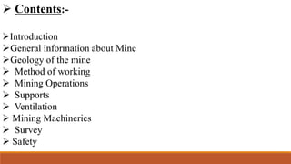 coal mining training report | PDF