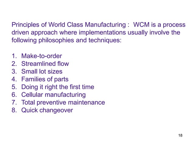 wcm-world cllass manufacturing practices | PPT
