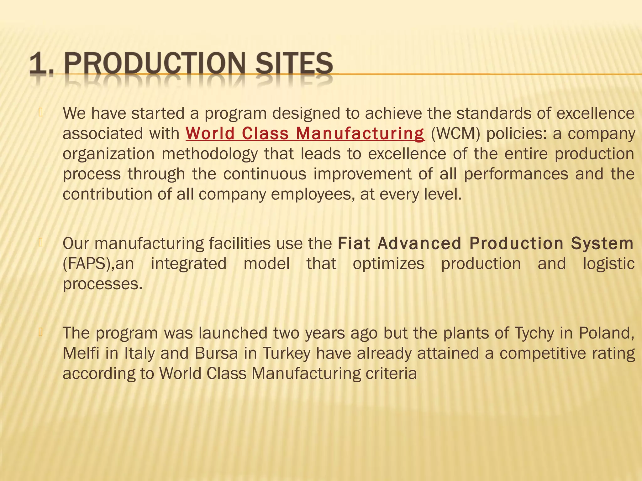 WCM (World Class Manufacturing) | PPT