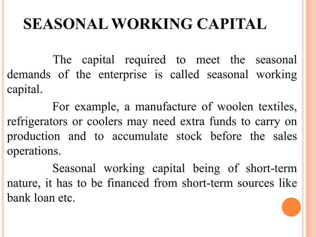 Classification of working capital | PPT