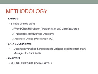 World Class Manufacturing - Analysis on Hayes and Wheelwright ...