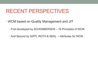 World Class Manufacturing - Analysis on Hayes and Wheelwright ...