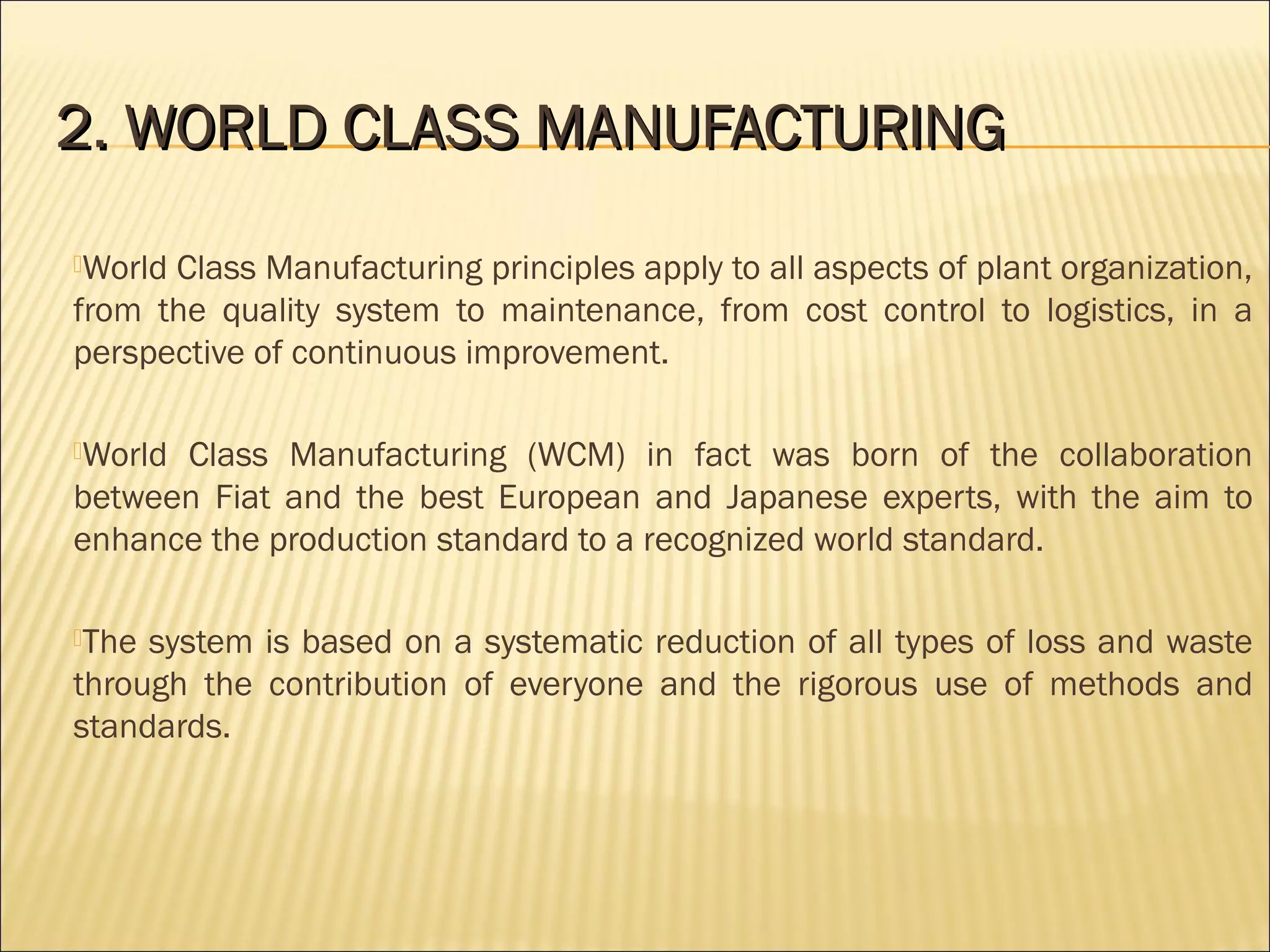 World Class Manufacturing | PPT