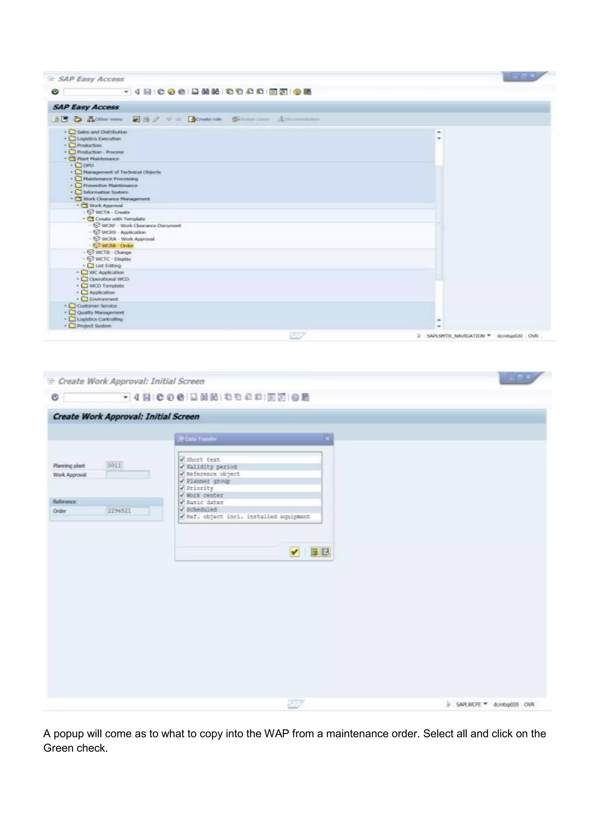 SAP PM - WCM: Enhanced Model - Entire process flow with SAP screenshots | DOCX