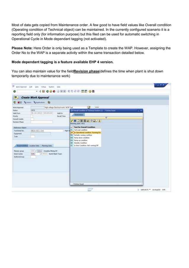 SAP PM - WCM: Enhanced Model - Entire process flow with SAP screenshots | DOCX