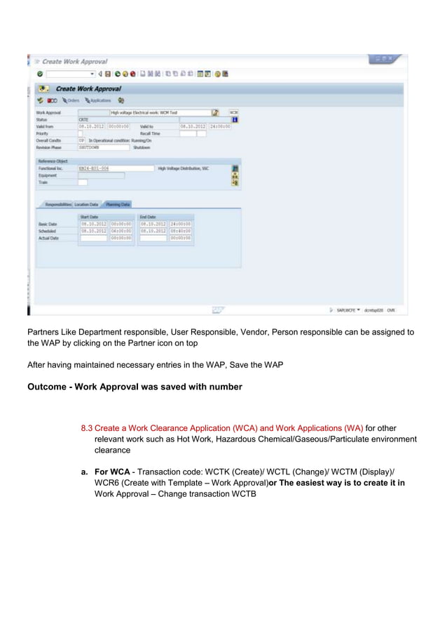 SAP PM - WCM: Enhanced Model - Entire process flow with SAP screenshots ...