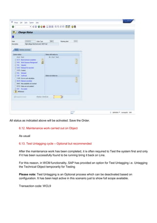 SAP PM - WCM: Enhanced Model - Entire process flow with SAP screenshots | DOCX
