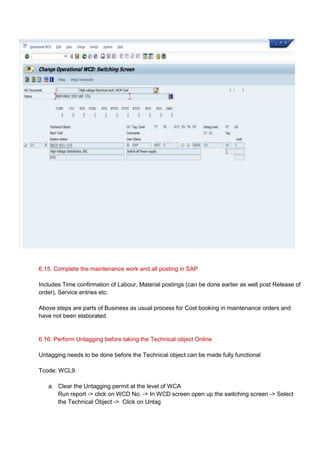 SAP PM - WCM: Enhanced Model - Entire process flow with SAP screenshots | DOCX