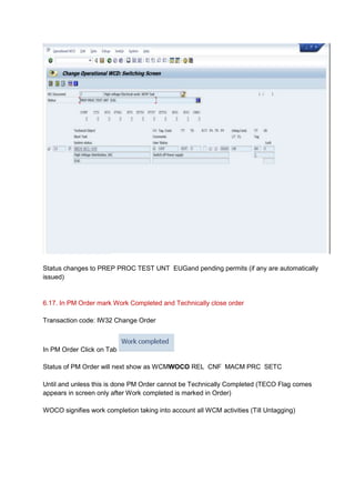 SAP PM - WCM: Enhanced Model - Entire process flow with SAP screenshots ...