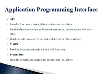 Reversing malware analysis training part2 introduction to windows internals | PPT