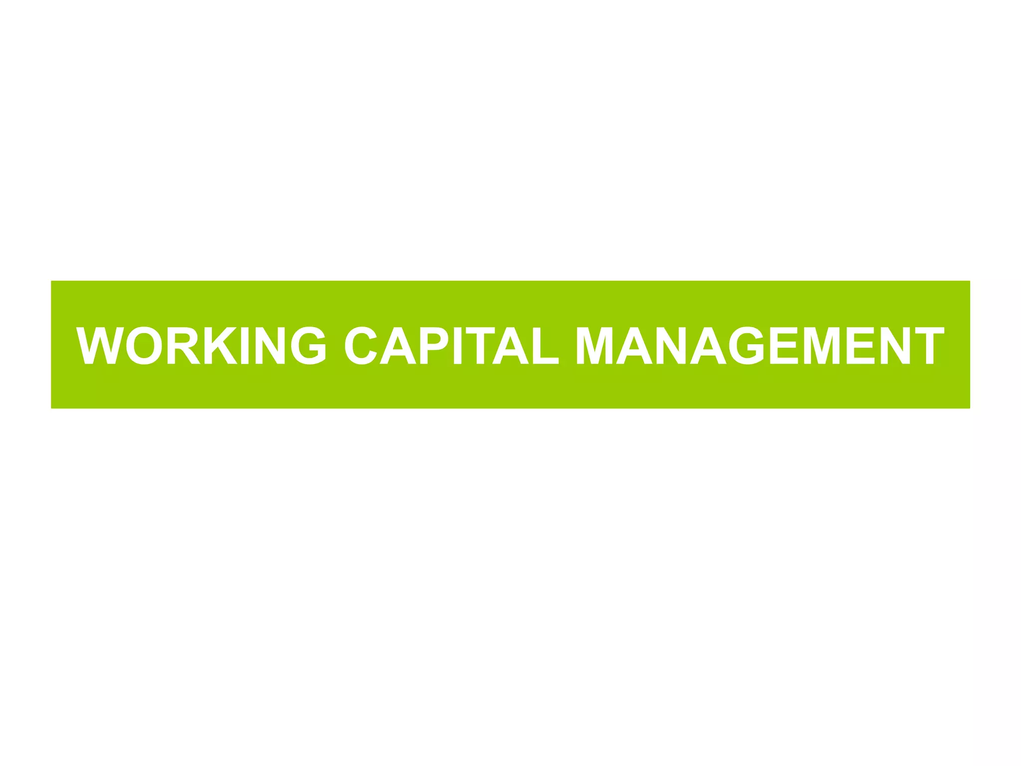 Working Capital Management | PPT