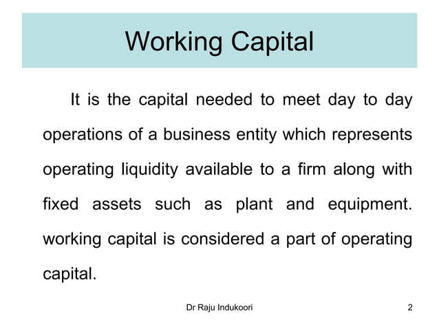 Working Capital Management | PPT