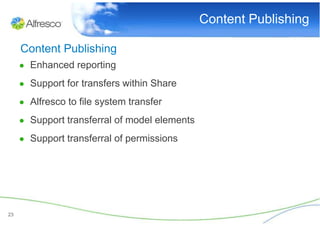 Alfresco WCM Roadmap 2010 (Cheetah & Swift) | PDF