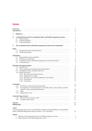 Guidelines on Occupational Safety and Health Management Systems ILO-OSH ...