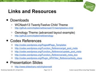 WordCamp Nashville 2013 - Custom Layouts Without Custom Page Templates ...