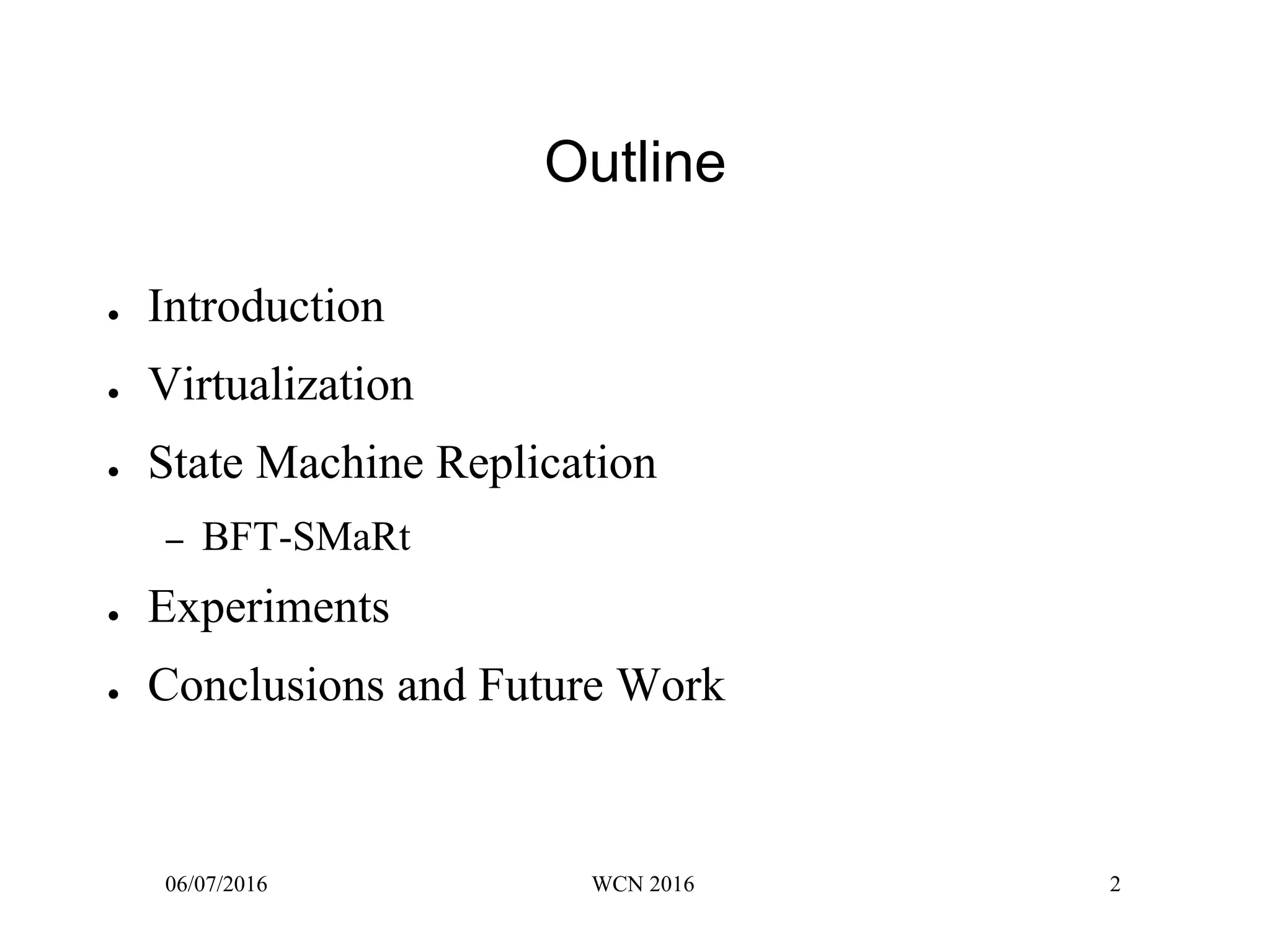 Practical Aspects Of State Machine Replication Virtualization Ppt