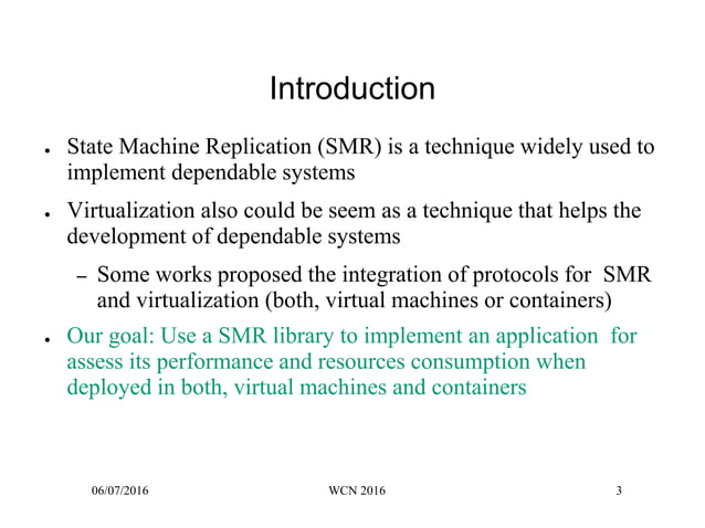 Practical Aspects of State Machine Replication Virtualization | PPT