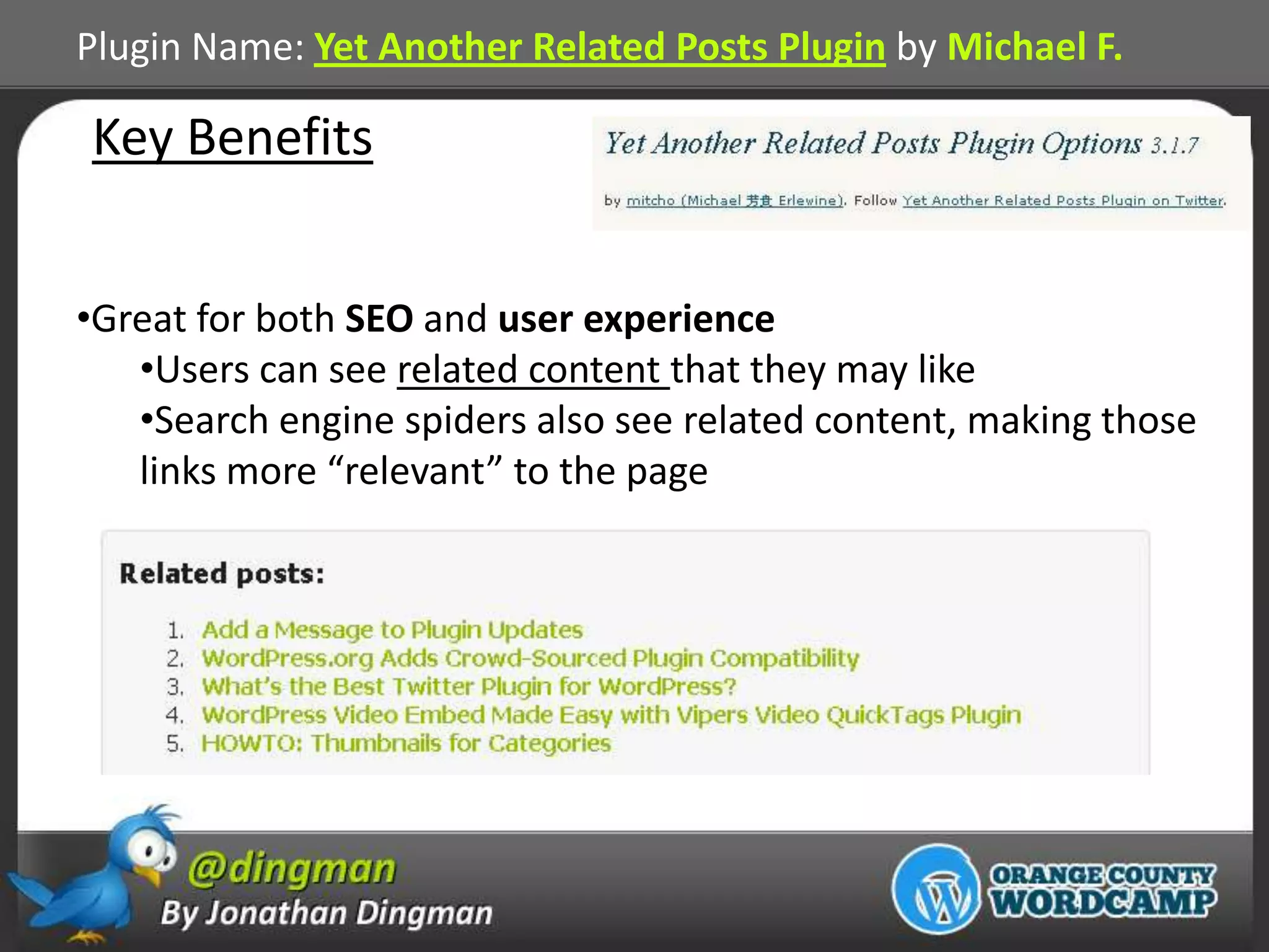Essential Plugins by Jonathan Dingman | PPTX | Web Design and HTML | Internet