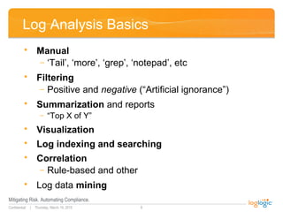O'Reilly Webinar Five Mistakes Log Analysis | PPT | Databases | Computer Software and Applications