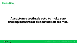 Catching regressions faster with automated acceptance tests | PPT