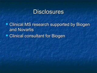 What's New in Multiple Sclerosis | PPT