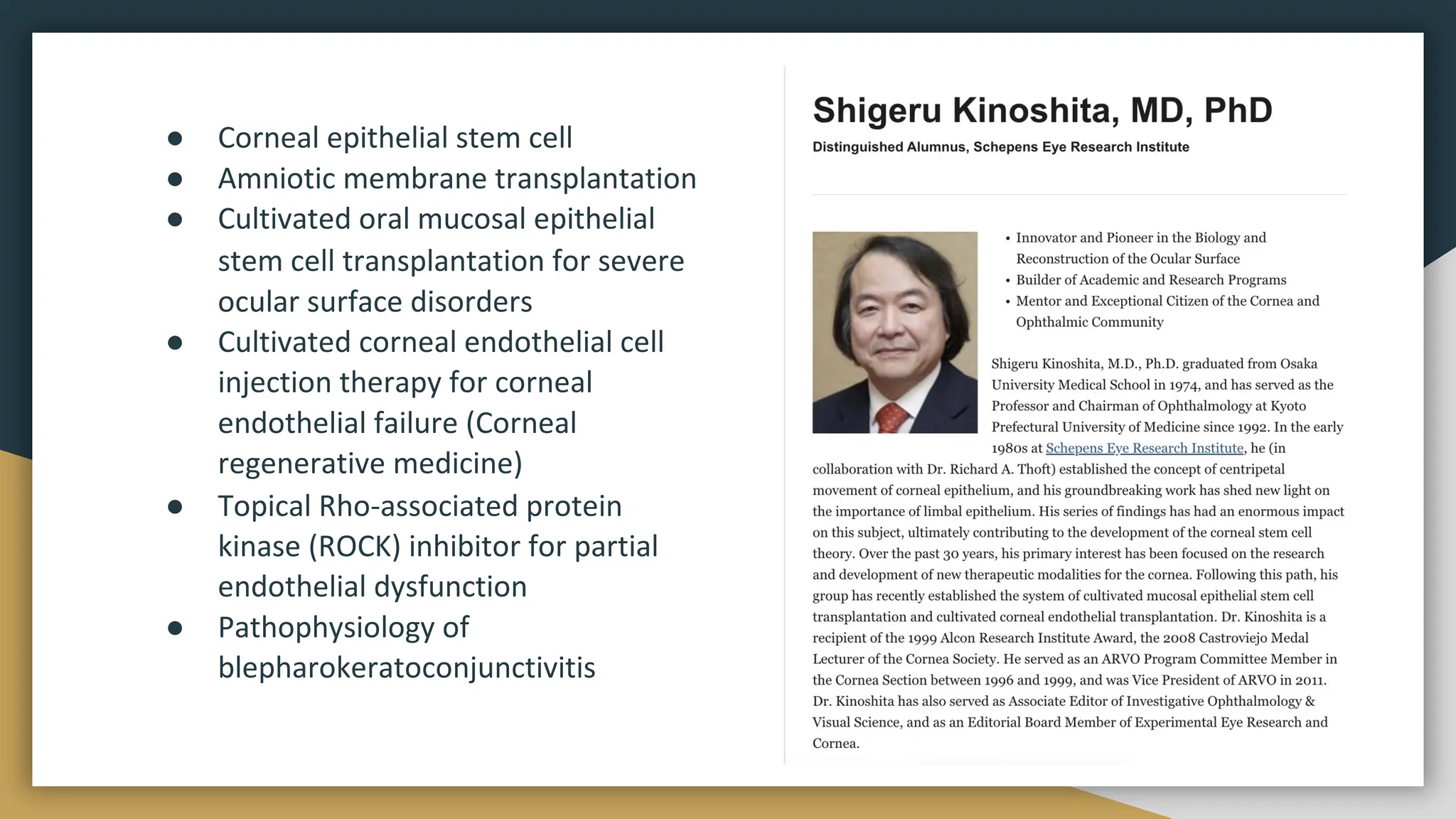 WCPOS 2024 Echo of Kinoshita S Kanski Lecture, World Congress of Pediatric Ophthalmology ...