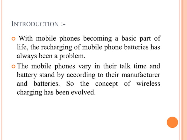 Wireless charging ppt | PPTX