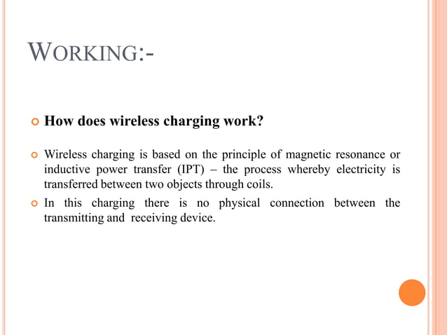 Wireless charging ppt | PPTX